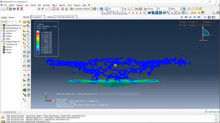 Simulation Abaqus SPH (Smoothed particle hydrodynamics)