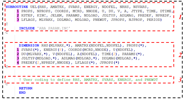 Abaqus UEL & VUEL Subroutines: Intro, Abaqus UEL Example
